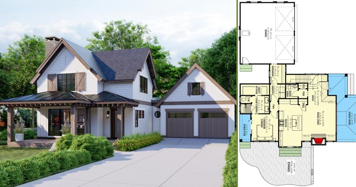 2-Bedroom 2-Story Cottage With Vaulted Front Porch and Great Room ...