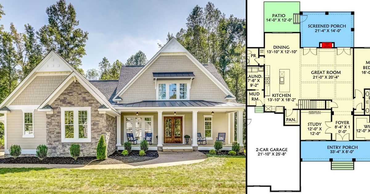 2-Story 4-Bedroom New American House With Loft and Unfinished Attic ...