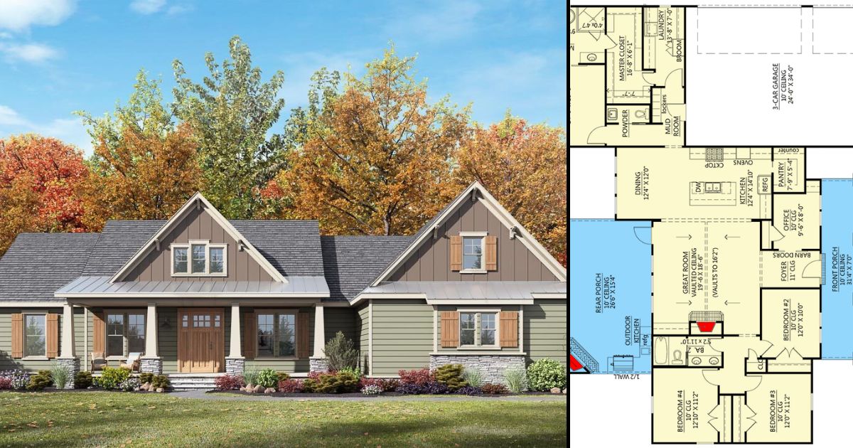 Single-Story 4-Bedroom Transitional Farmhouse with Private Master Suite ... Single-Story 4-Bedroom Transitional Farmhouse with Private Master Suite ...