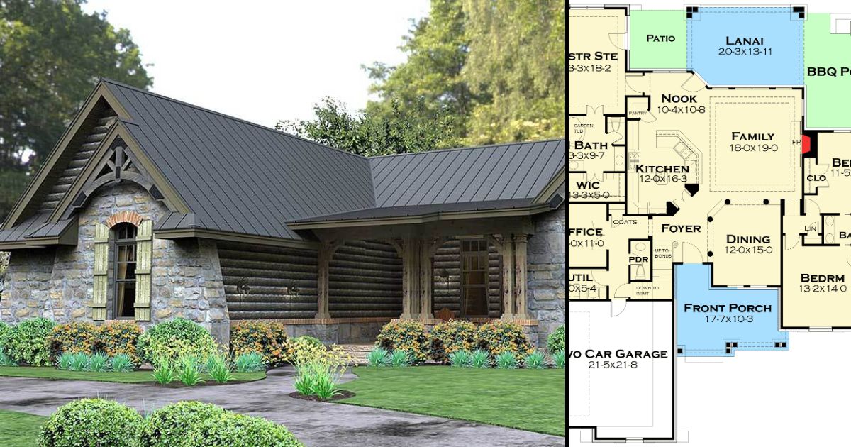 3-Bedroom 2-Story Rugged Rustic Home with Outdoor Spaces (Floor Plan)