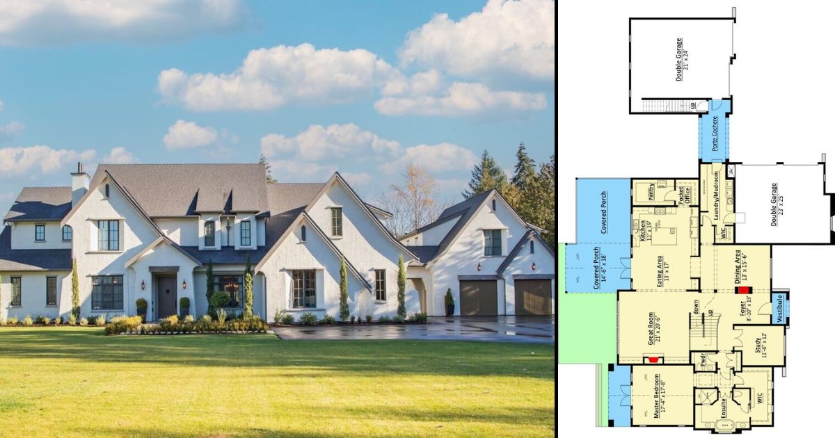 6-Bedroom 2-Story European House With Multiple Bonus Rooms above ...