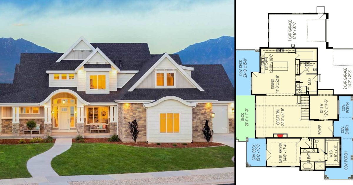 6-Bedroom Two-Story House With Panoramic Deck Views (Floor Plan)