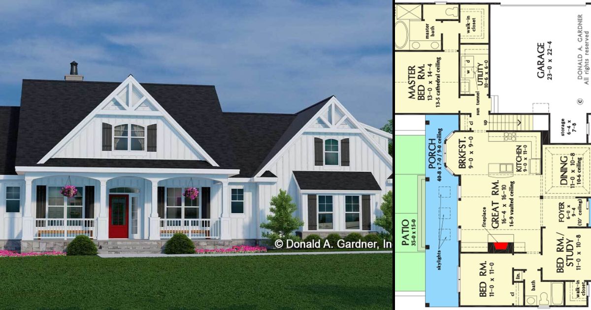 Cozy 3-Bedroom 2-Story Modern Farmhouse With Open-concept Layout and ...