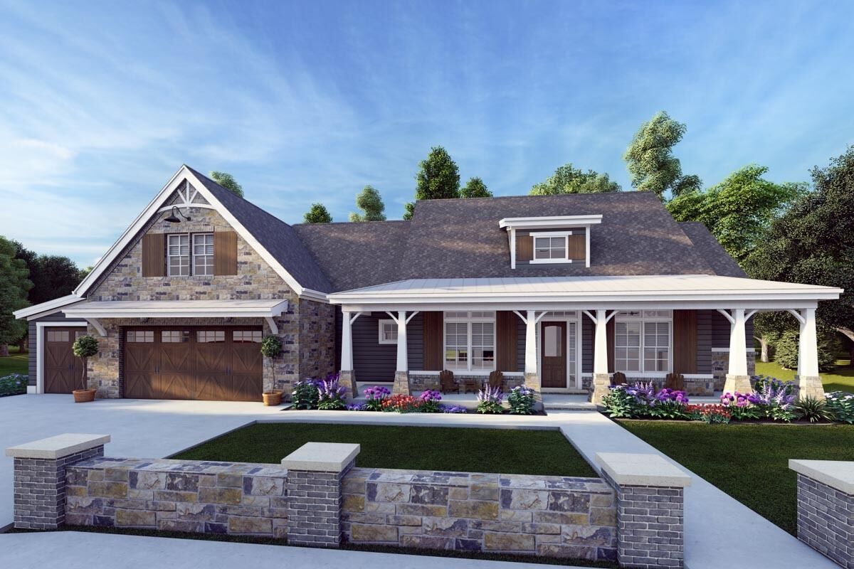 6-Bedroom 1-Story Rustic Farmhouse with Optional Finished Lower Level ...