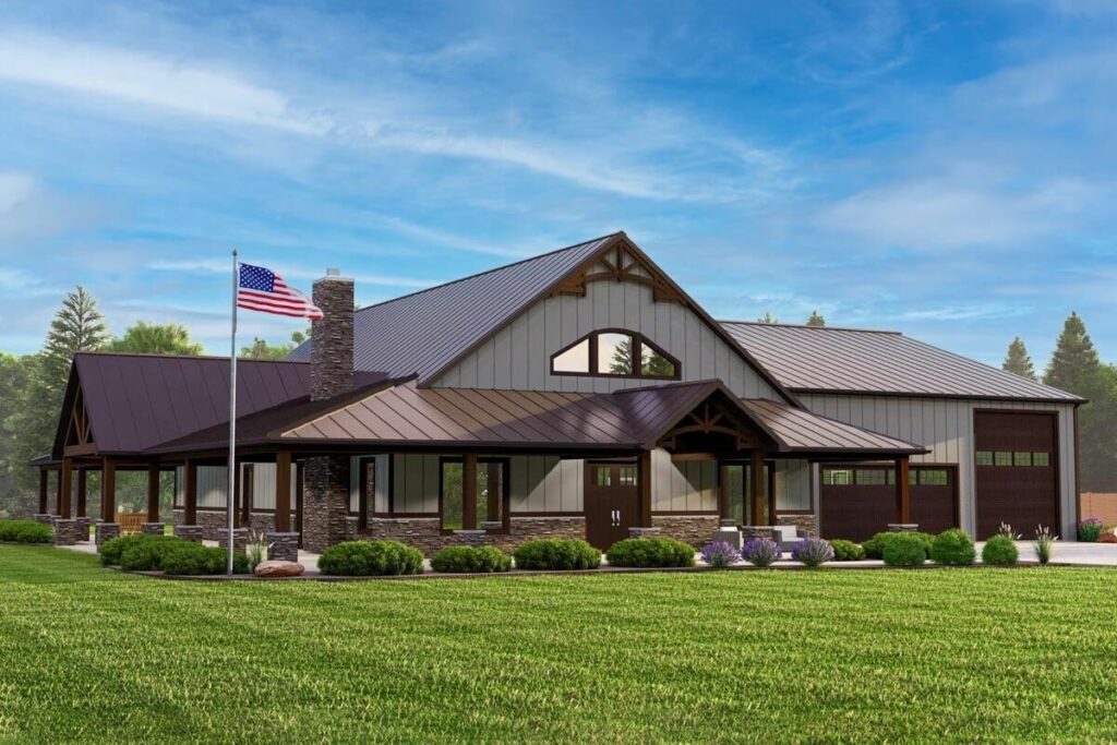 Dual-Story 2-Bedroom Farmhouse-Inspired Barndo House with RV-Friendly ...