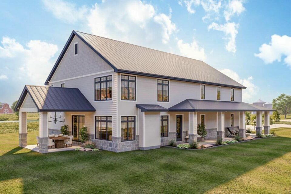 4-Bedroom Single-Story Modern Farmhouse With Home Office and Vaulted ...