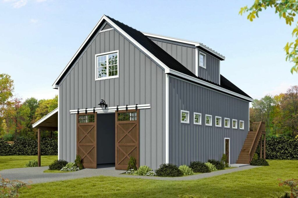 2-Bedroom Dual-Story Barn Style Farmhouse with 1155 Square Foot ...
