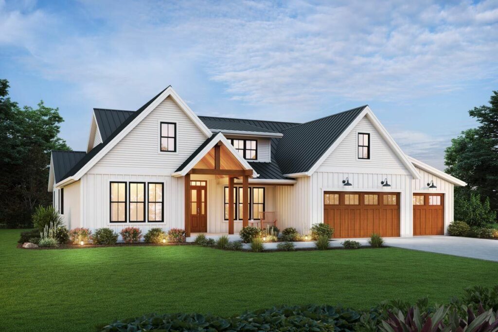6-Bedroom Single-Story Country Craftsman Farmhouse with 2,800 Sq Ft of ...
