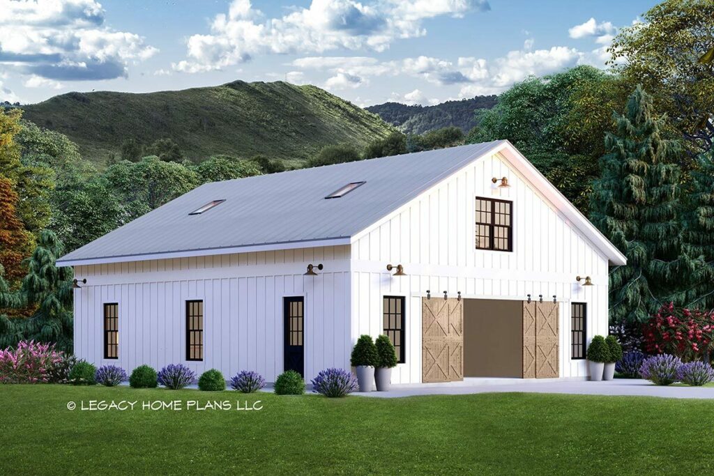 4-Car Dual-Story Gable Barn Garage with Spacious Loft (Floor Plan)