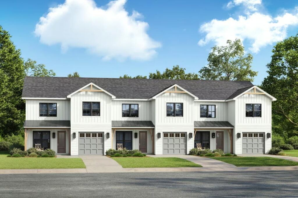 3-Unit Two-Story Modern Farmhouse Triplex Townhouse with 3-Bed Units ...