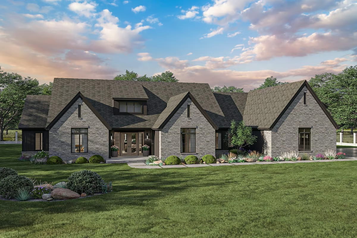 4-Bedroom 1-Story Modern Cottage House with Separate Living Room (Floor ...