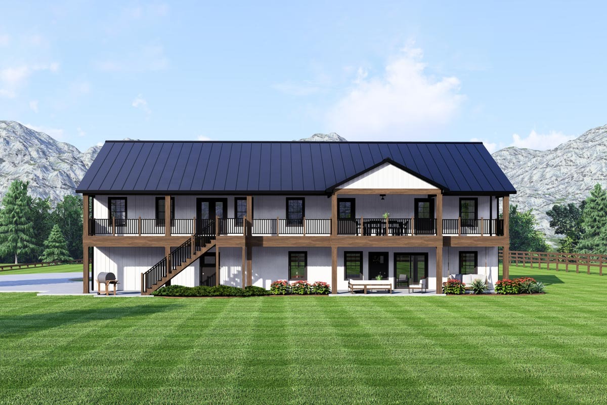 Spacious 7-Bedroom 2-Story Modern Barndominium With Private Upstairs ...