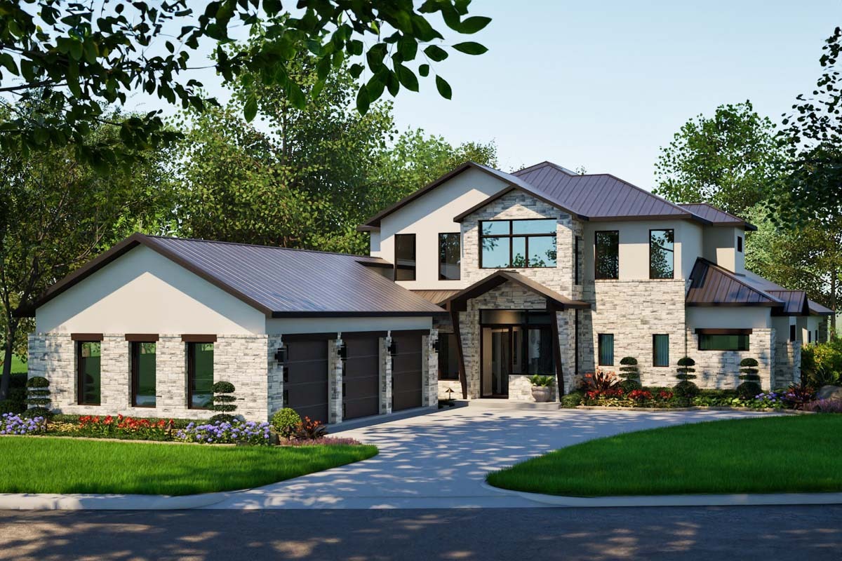 4 or 5-Bedroom 2-Story Modern Farmhouse With Flexible Bonus Space and ...