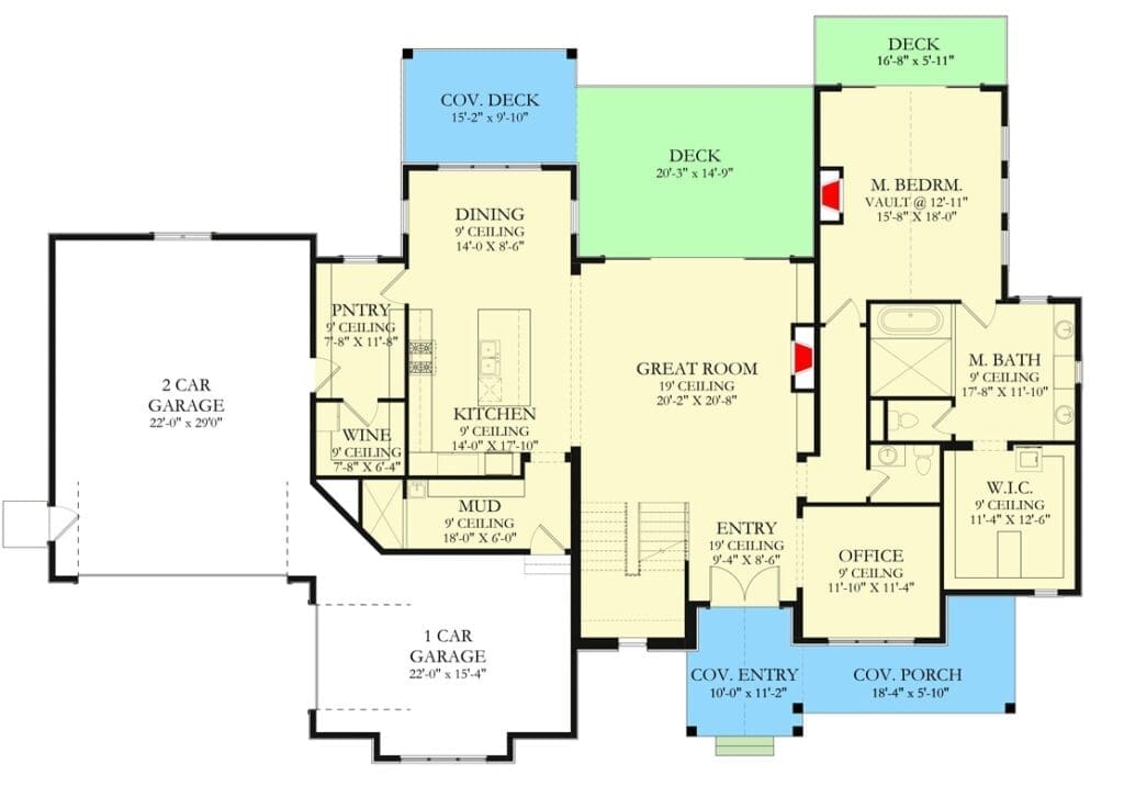 6-Bedroom Dual-Story Transitional Farmhouse with 2-Story Great Room ...