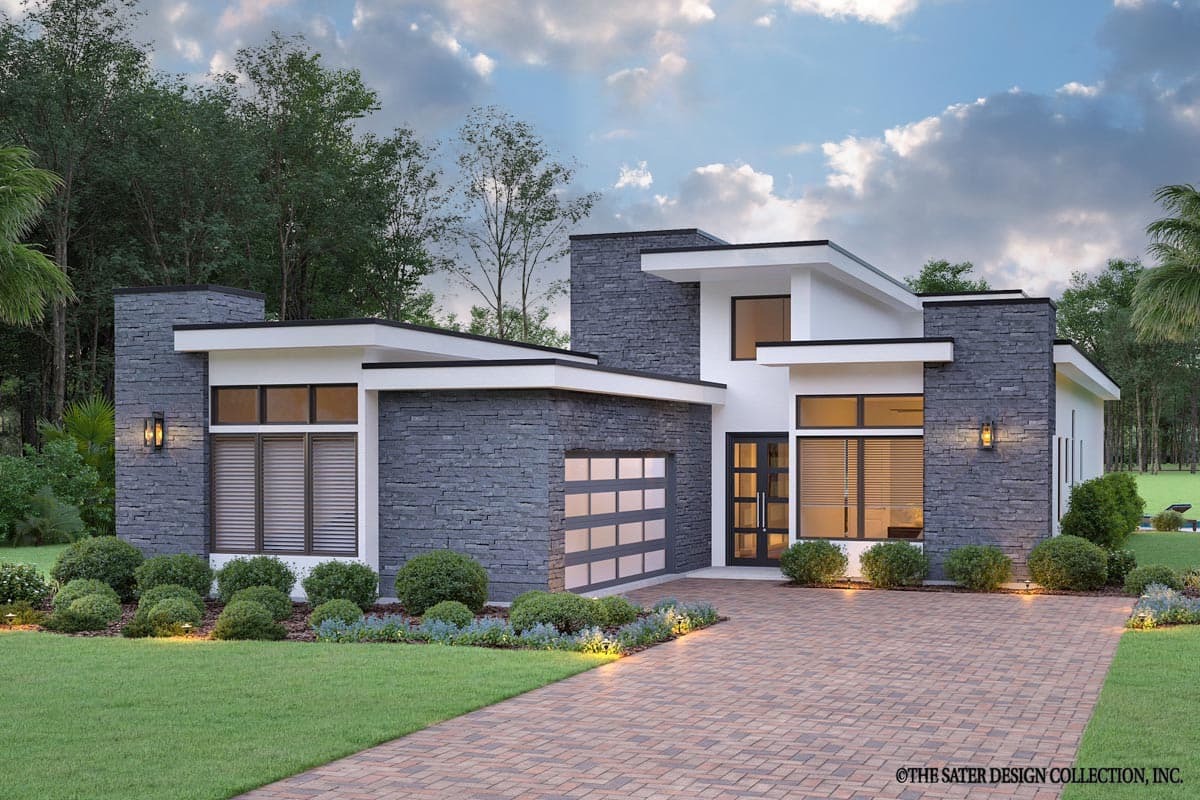 3-Bedroom 1-Story Mid-Century Modern House Plan Under 2,500 Square Feet ...